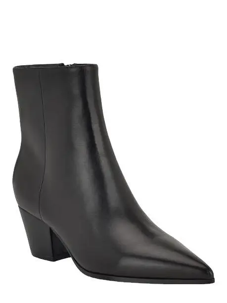 Nine West Savie Block Heel Bootie - Black Leather