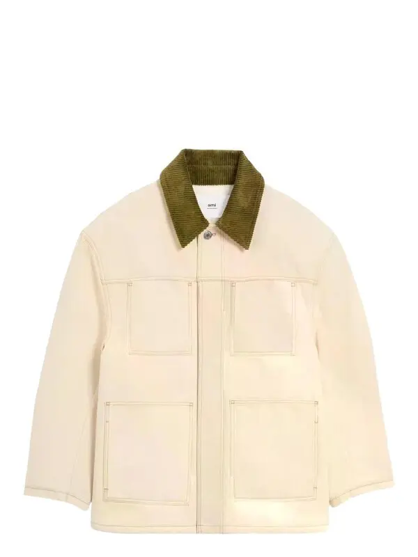 Ami Padded Cotton Worker Jacket - Neutrals