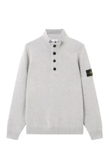 Stone Island Lambswool Half Zip Jumper - Dusty Grey