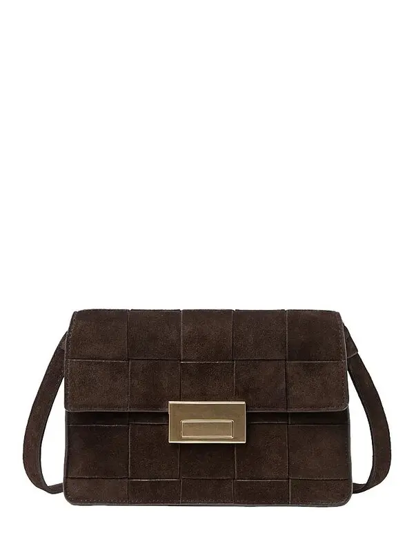 LOEFFLER RANDALL Delphine Leather Clutch - Dark Brown
