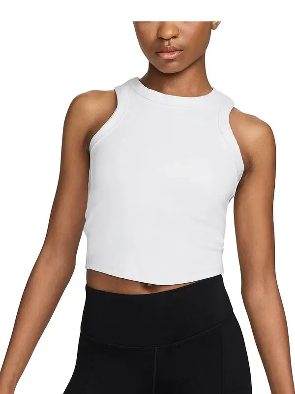 Nike Fitted Racerback Crop Tank - White