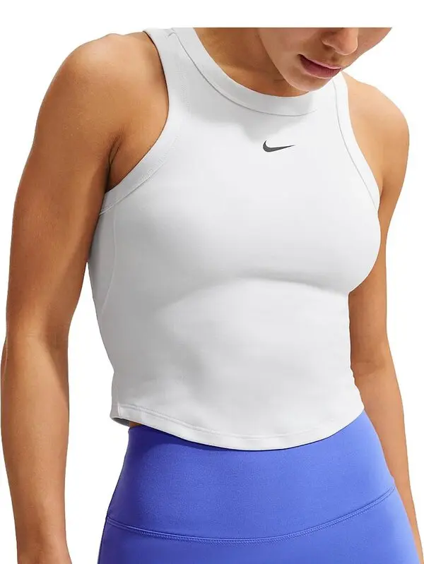 Nike Fitted Racerback Crop Tank - White/black
