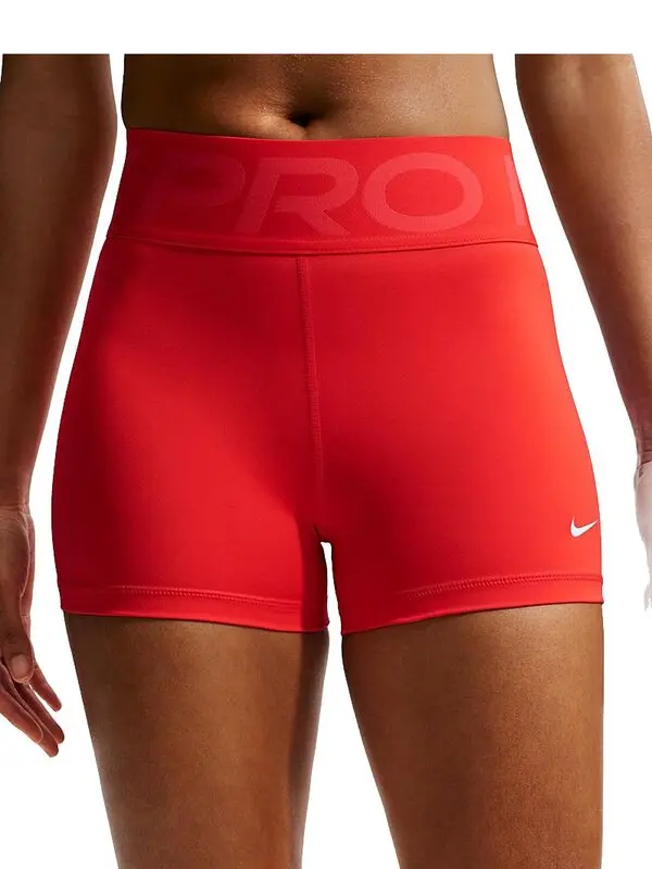 Nike Sculpt High Rise Logo Shorts - Lt Crimson/white
