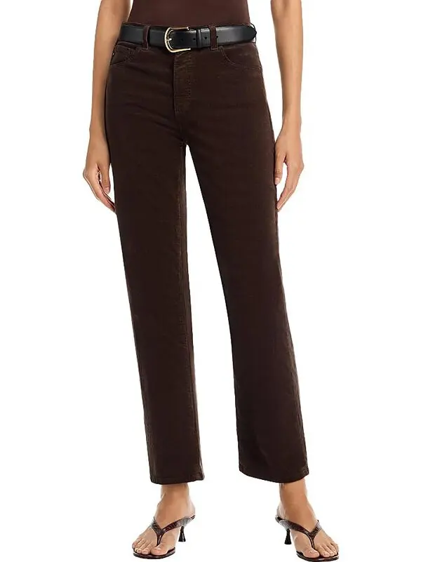 Ag Brinley Mid-rise Straight Corduroy Jeans - Rich Umber