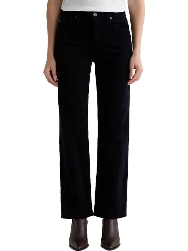 Ag Brinley Mid-rise Straight Corduroy Jeans - Super Black