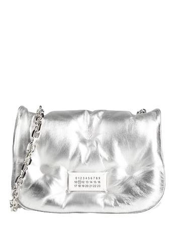 MAISON MARGIELA Leather Cross-body Flap Bag - Silver