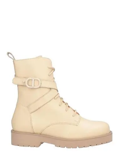 TWINSET Leather Biker Ankle Boots - White