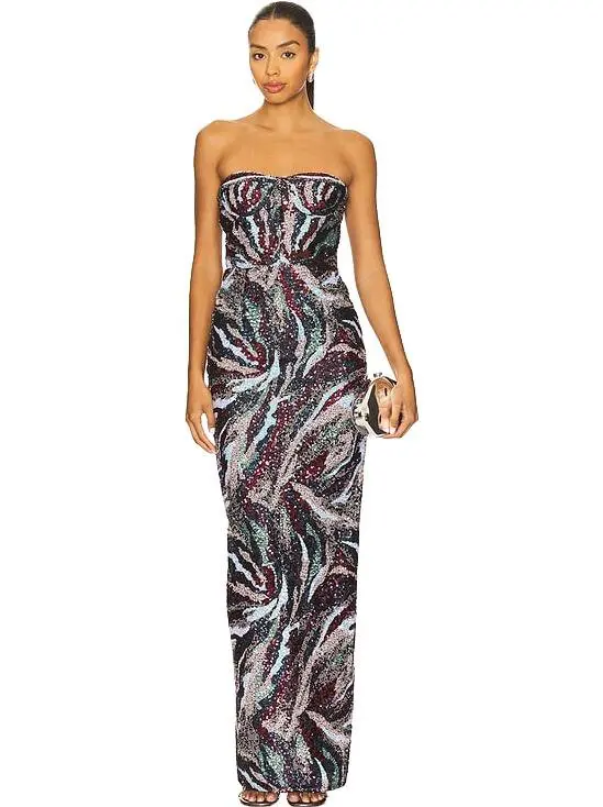 BRONX AND BRONCO Dahlia Maxi Dress - Pink Multi