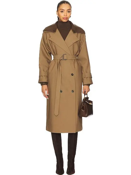 Line & Dot Linden Trench Coat - Khaki