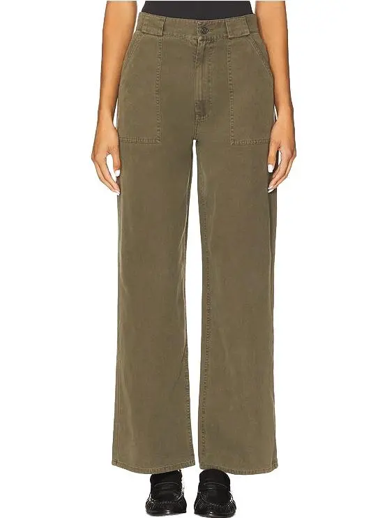 ANINE BING Grayson Pant - Army Green