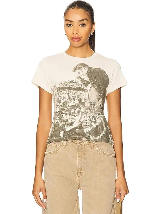 Daydreamer Sun Records X Elvis In Concert Vintage Tee - Dirty White