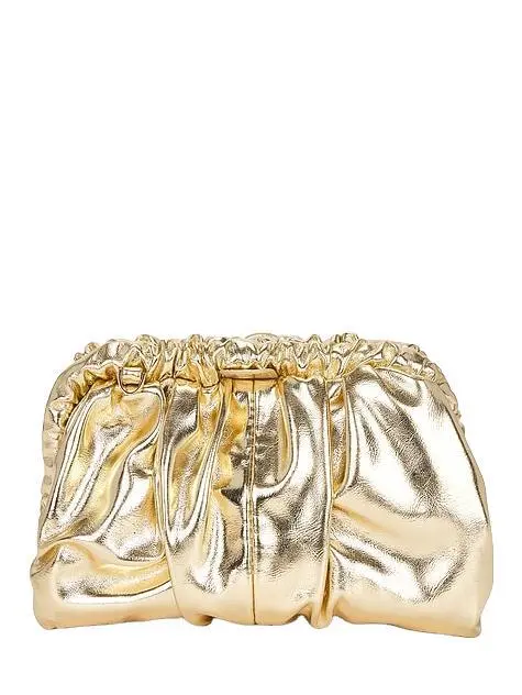 OLGA BERG Betty Metallic Clutch - Gold