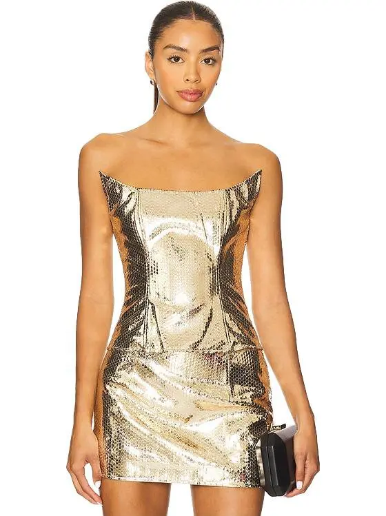KIM SHUI Ling Croc Corset - Gold