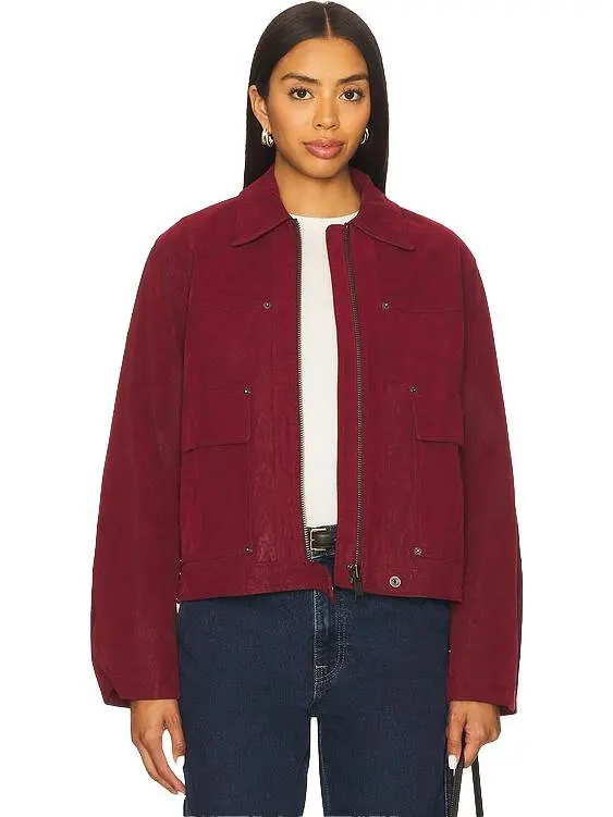 Free People We The Free Blair Faux Suede Jacket - Red