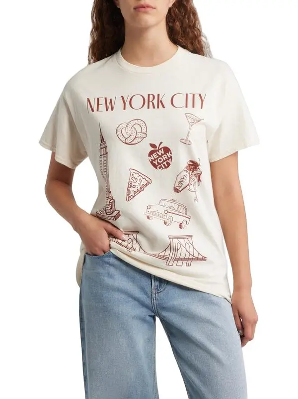 VINYL ICONS Nyc Icon Cotton Graphic T-shirt - Marshmallow