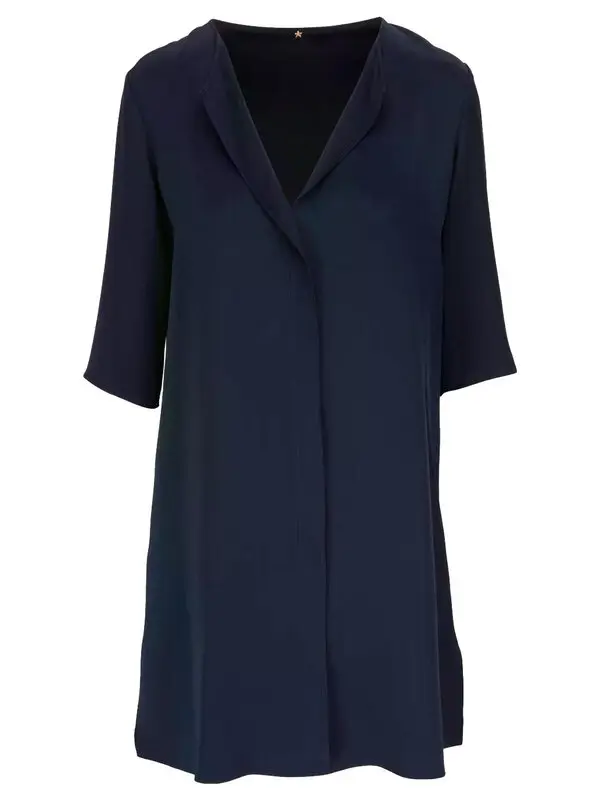 PETER COHEN V-neck Silk Dress - Blue