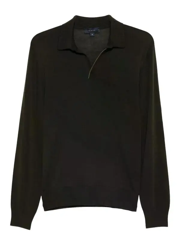 Sease Long-sleeved Polo Shirt - Brown