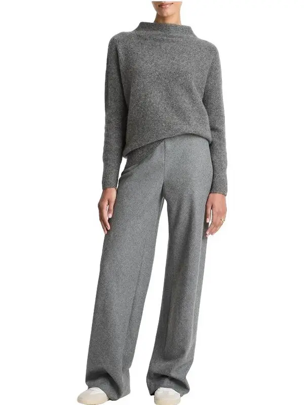 Vince Italian Wool-blend High-waist Bias Pant - Gray