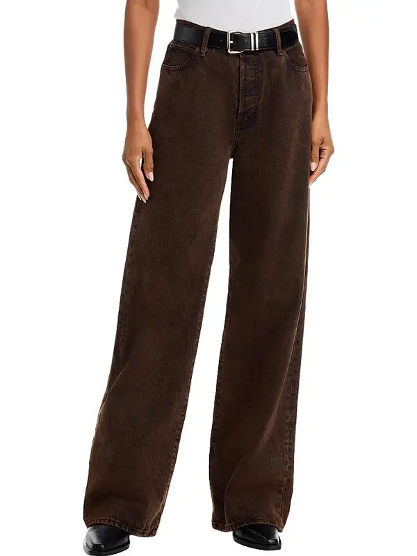 FRAME The Collegiate High-rise Wide-leg Jeans - Night Moth
