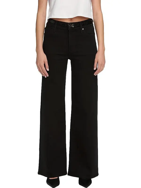 FRAME Pixie Le Slim High-rise Palazzo Jeans - Black