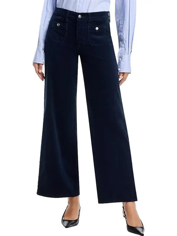 FRAME Le Slim Palazzo Mode High Rise Corduroy Jeans - Navy
