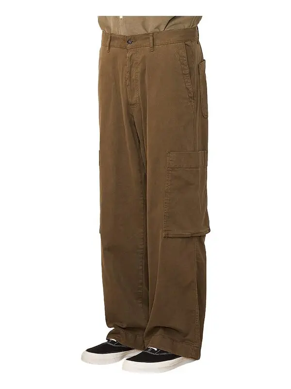 Officine Générale Woven Straight Fit Cargo Pants - Olive Night