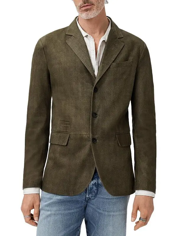 John Varvatos Rind Leather Blazer - Teakwood