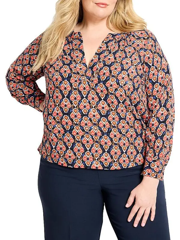 NIC+ZOE Harvest Ikat Top - Red Multi