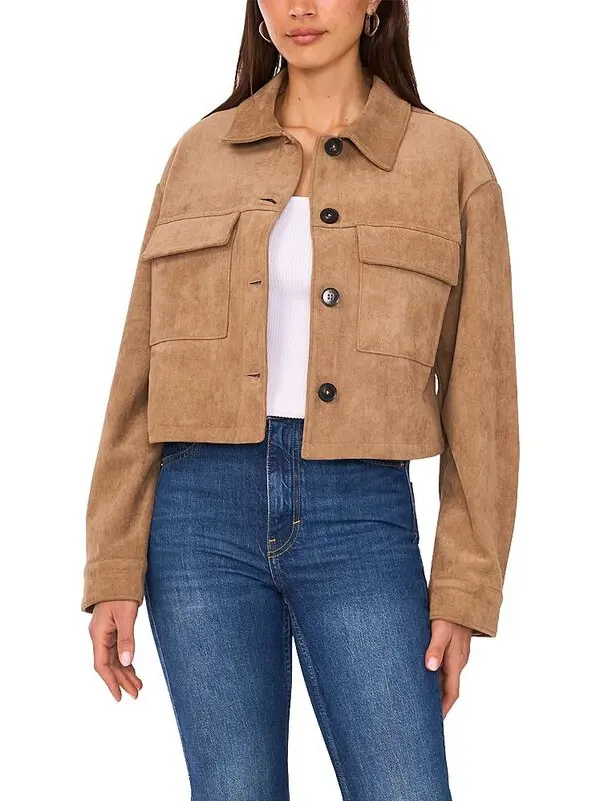 Vince Camuto Faux Suede Jacket - Rich Taupe