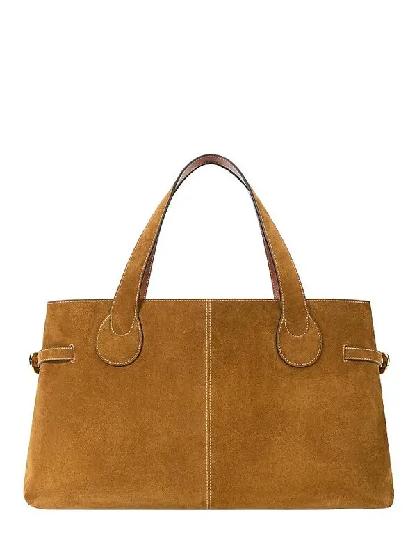 Staud Piper Suede Tote - Tan