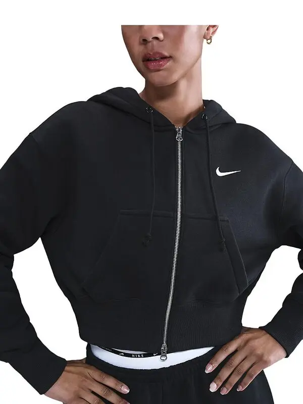 Nike Fleece Cropped Hoodie - Black