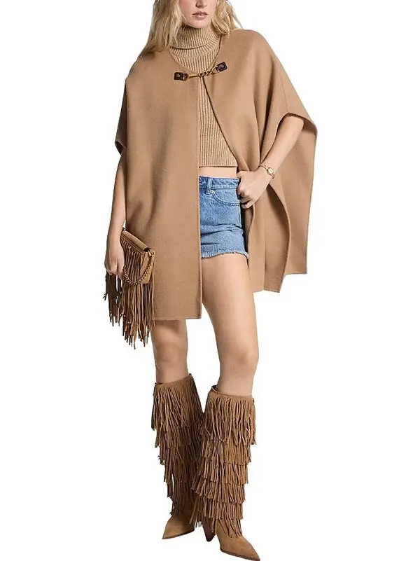 Michael Kors Double Faced Cape - Dark Camel