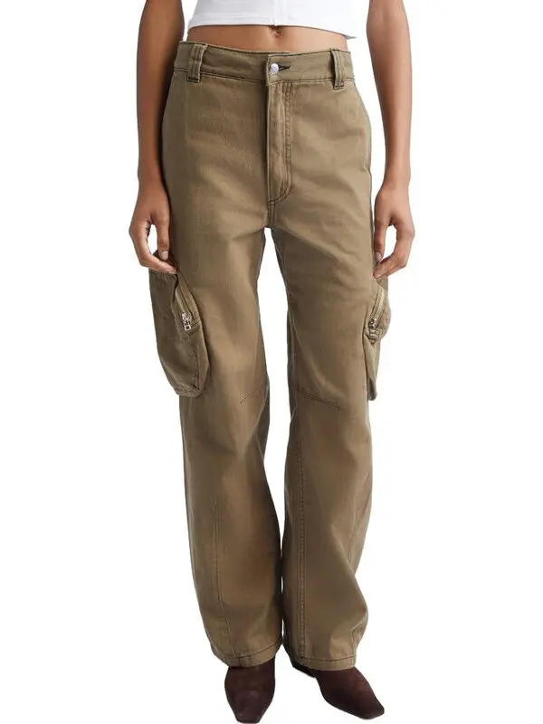 Eckhaus Latta Cotton Twill Cargo Pants - Earth