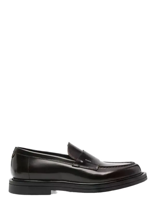 THE ANTIPODE Leather Penny Loafers - Black