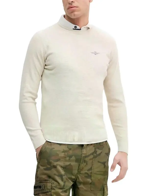AERONAUTICA MILITARE Raglan-sleeve Logo Sweater - Neutrals