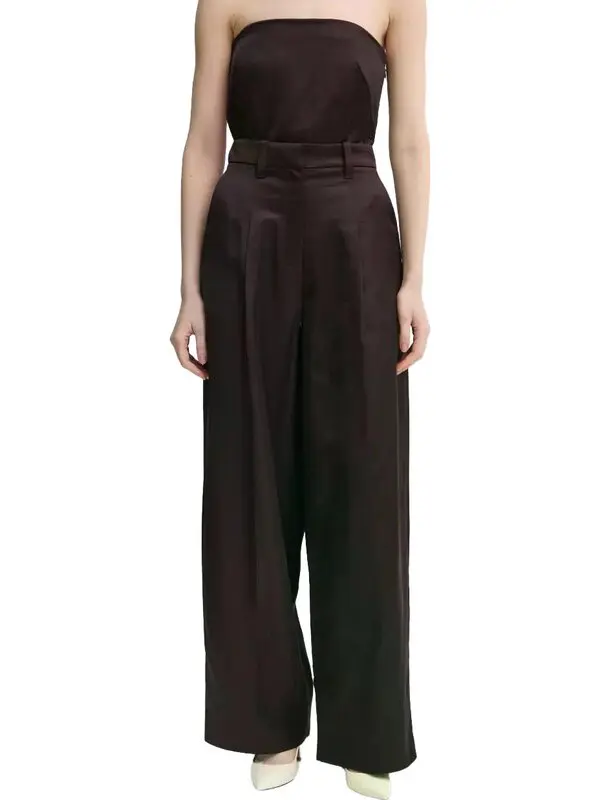 A.L.C. Pleated Wide-leg Trousers - Brown