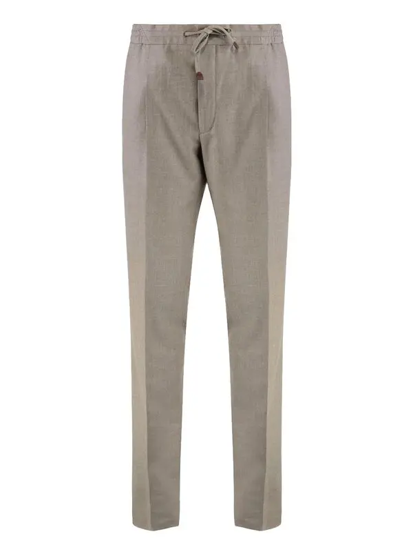 SLOWEAR Virgin Wool Trousers - Beige
