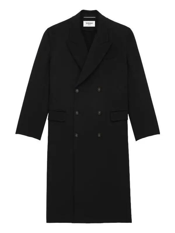 Saint Laurent Double-breasted Coat - Black