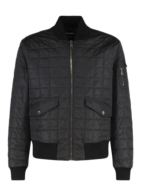 Dolce & Gabbana Padded Bomber Jacket - Black