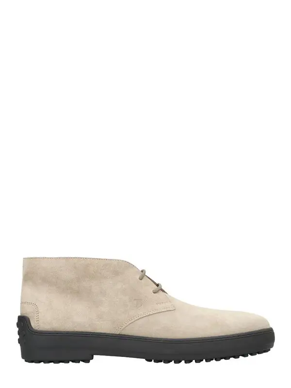 TOD'S Winter Gommino Suede Ankle Boots - Beige