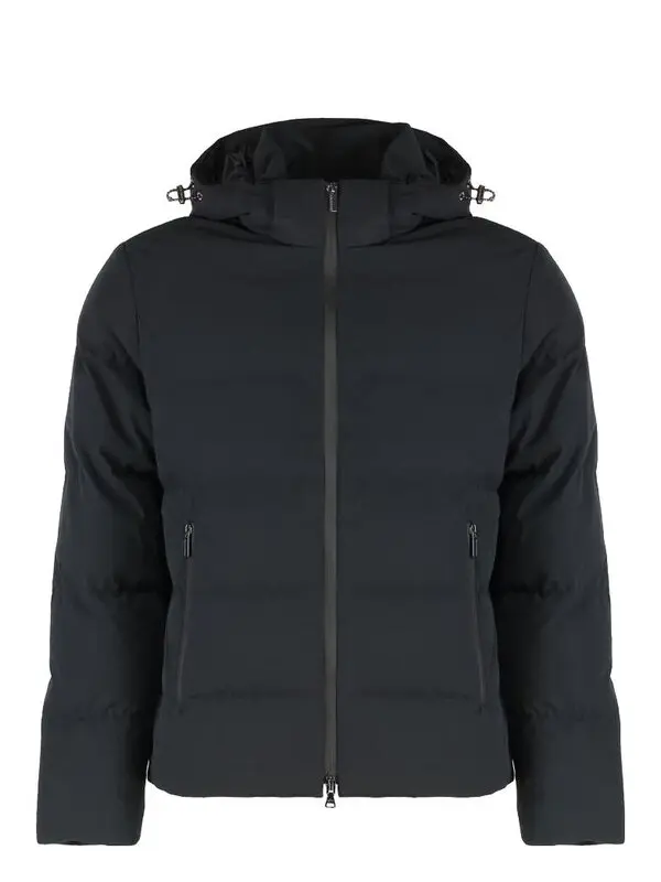 Paul & Shark Hooded Short Down Jacket - Black