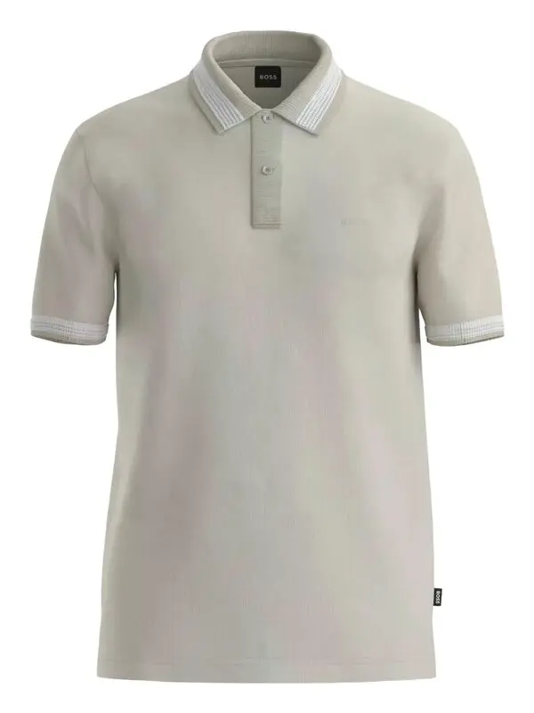 BOSS Tipped Collar Polo Shirt - Neutrals