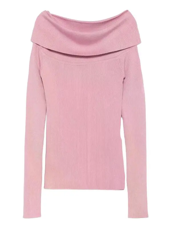 Liu Jo Ribbed Boat Neck Sweater - Pink
