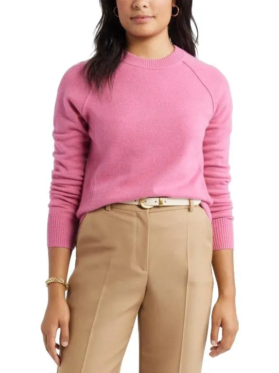 Caslon Raglan Sleeve Wool & Cashmere Sweater - Pink