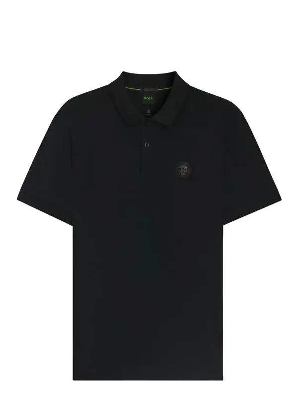BOSS Logo-plaque Polo Shirt - Black