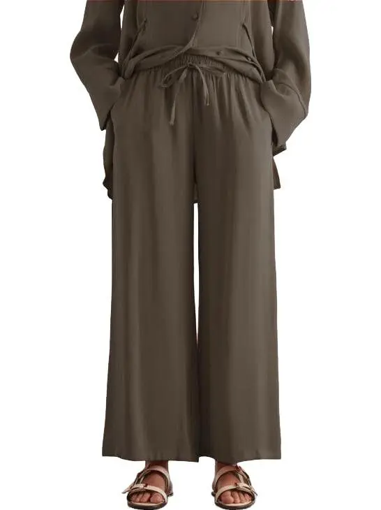 MIZALLE Relaxed Drawstring Pants - Mink