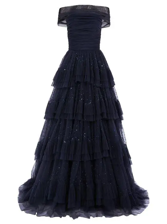 Jenny Packham Queenie Maxi Gown - Mockingbird Blue