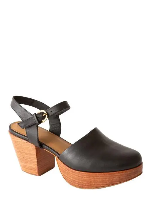 FORTRESS Willow Mary Jane Platform Clog - Black