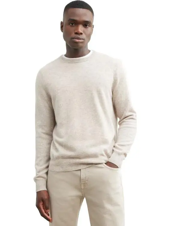 Nordstrom Cashmere Crewneck Sweater - Beige Hummus Heather