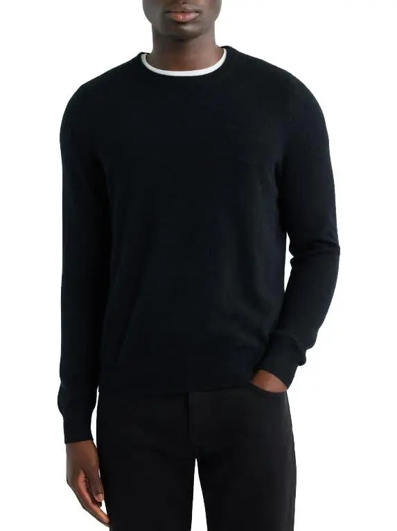 Nordstrom Cashmere Crewneck Sweater - Black Caviar